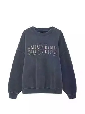 ANINE BING Miles Sweatshirt Sport Club Washed Black - Grey