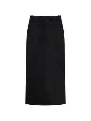 Givenchy Slashed Midi Skirt In Wool - Black