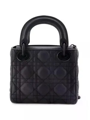 Dior Ultra Matte Lady Chain Bag Cannage Quilt Calfskin Mini Shoulder Bag - Black
