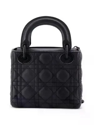 Dior Ultra Matte Lady Dior Chain Bag Cannage Quilt Calfskin Mini Shoulder Bag Black