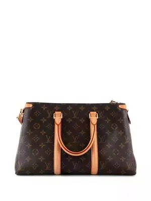 LOUIS VUITTON Soufflot Monogram Canvas With Leather Mm Tote Bag - Brown