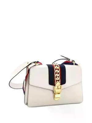 Gucci Sylvie Leather Small Shoulder Bag - White
