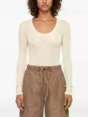 ENTIRE STUDIOS Scoop-neck Long-sleeve Bodysuit