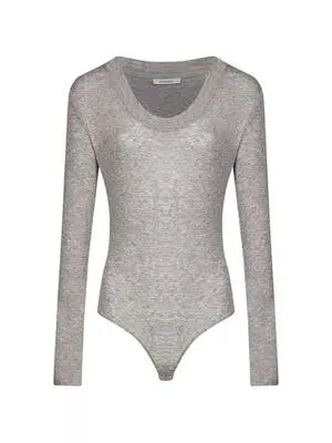 ENTIRE STUDIOS Scoop-neck Long-sleeve Bodysuit - Grey