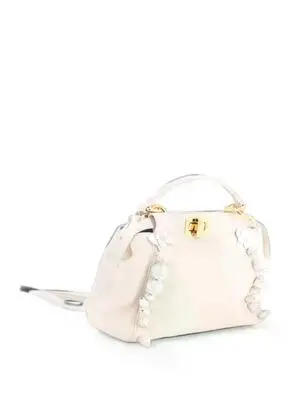 Fendi Rosebud Peekaboo Iconic Bag Leather With Applique Mini Satchel