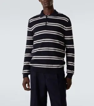 Arch4 Mr Swansea Striped Cashmere Polo Sweater