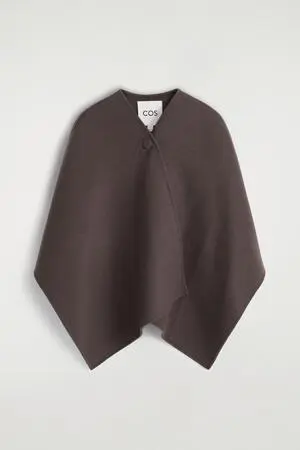 Cos Double-faced Wool-blend Cape - Brown