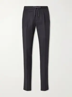 SLOWEAR Tapered Wool Drawstring Trousers