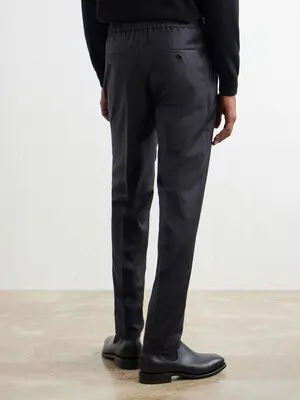 SLOWEAR Tapered Wool Drawstring Trousers