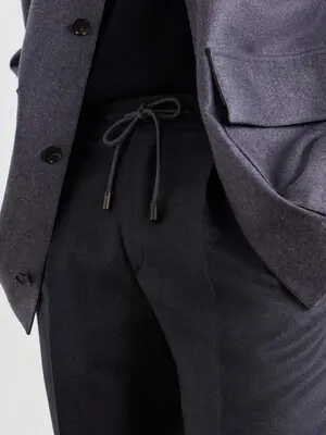 SLOWEAR Tapered Wool Drawstring Trousers