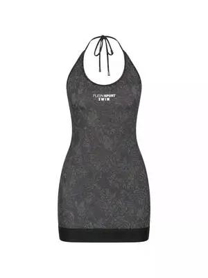 PLEIN SPORT Roar Halterneck Cover-up Mini Dress