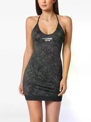 PLEIN SPORT Roar Halterneck Cover-up Mini Dress