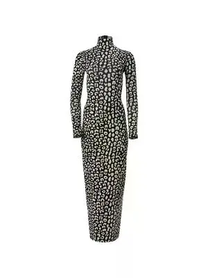 CAROLINA HERRERA Leopard-patterned Jacquard Maxi Dress