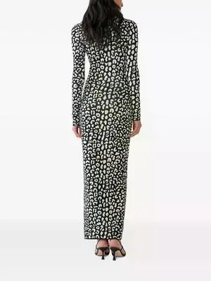 Carolina Herrera Leopard-patterned Jacquard Maxi Dress