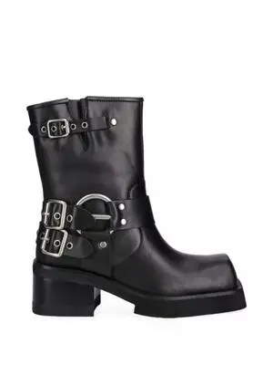 Jeffrey Campbell Stubborn Buckled Square-toe Boots