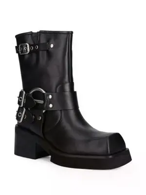 Jeffrey Campbell Stubborn Buckled Square-toe Boots
