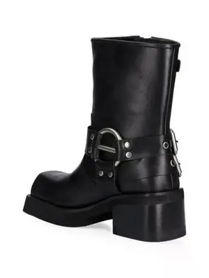 Jeffrey Campbell Stubborn Buckled Square-toe Boots