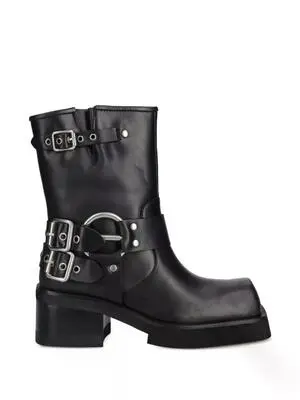 Jeffrey Campbell Stubborn Buckled Square-toe Boots