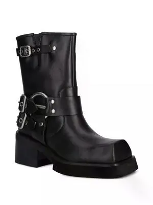 Jeffrey Campbell Stubborn Buckled Square-toe Boots
