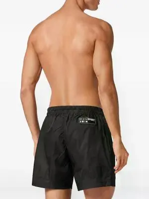 PLEIN SPORT Logo-patch Drawstring Swim Shorts