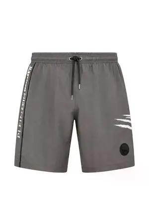 PLEIN SPORT Logo-print Ripstop Swim Shorts - Grey