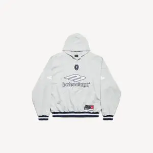 Balenciaga 3b Football Polo Hoodie - Grey