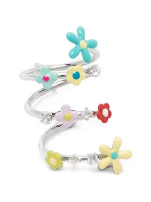 YVMIN Ring Color "flower Gemstone Spiral - Multi