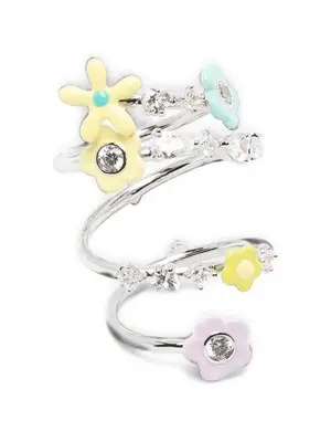 YVMIN Ring Flower Gemstone Spiral