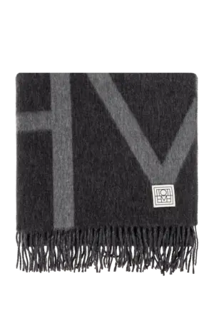 TOTEME Patterned Wool Scarf - Grey