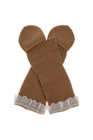 GANNI Gloves With Lace Trim
