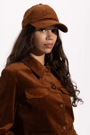 GANNI Corduroy Cap - Brown