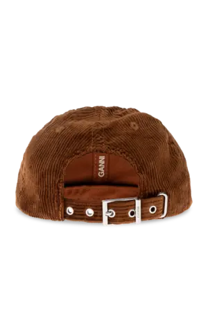 GANNI Corduroy Cap - Brown