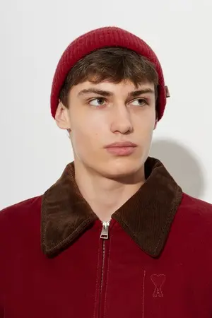 AMI Paris Wool Beanie With Sewn Logo