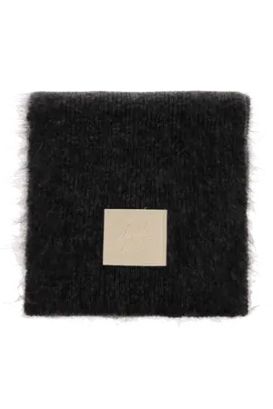 AMI Paris Scarf With Sewn Logo - Grey
