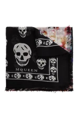 Alexander McQueen Scarf With A Distinctive Skull Motif - Black