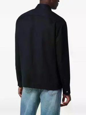 XACUS Virgin-wool Flap-pocket Shirt - Black