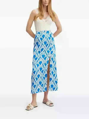 MORGAN Geometric-pattern Midi Skirt