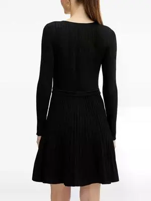 MORGAN Ribbed-knit Button-detail Mini Dress