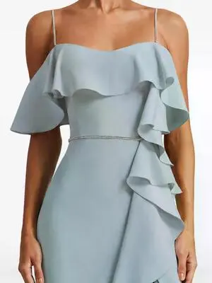 GEMY MAALOUF Ruffled Crystal-embellished Dress
