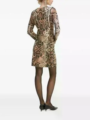 MORGAN Snake-print Long-sleeve Dress