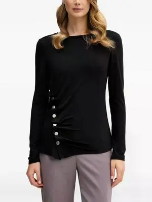Sisley Button-embellished Long-sleeve T-shirt