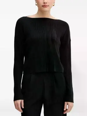 Sisley Ribbed Knit Sweater - Black