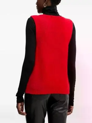 MORGAN Button V-neck Knit Vest