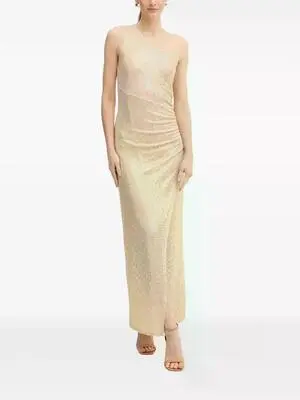 MORGAN One-shoulder Sequin-embellished Maxi Dress - Neutrals