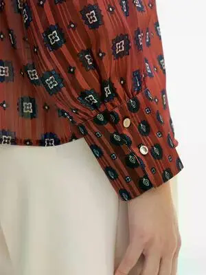 MORGAN Geometric-print Sheer Shirt