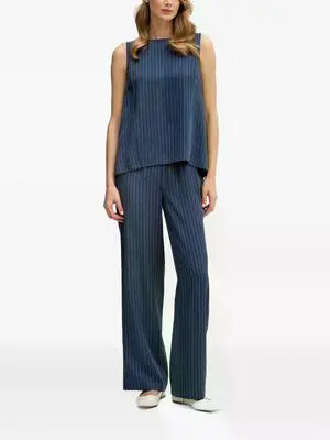 Sisley Pinstriped Ruffled Top - Blue