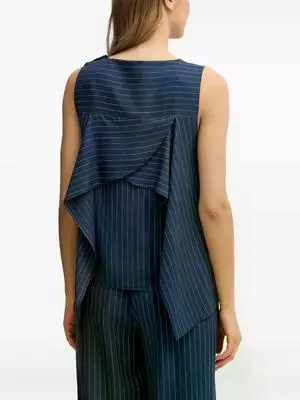 Sisley Pinstriped Ruffled Top