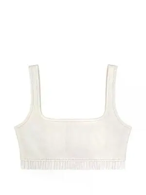 ENTIRE STUDIOS Logo-patch Ribbed Bralette - Neutrals