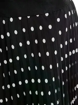 MORGAN Polka-dot Pleated Midi Skirt
