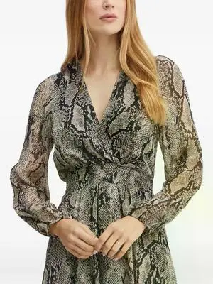 MORGAN Snake-print Wrap-style Mini Dress